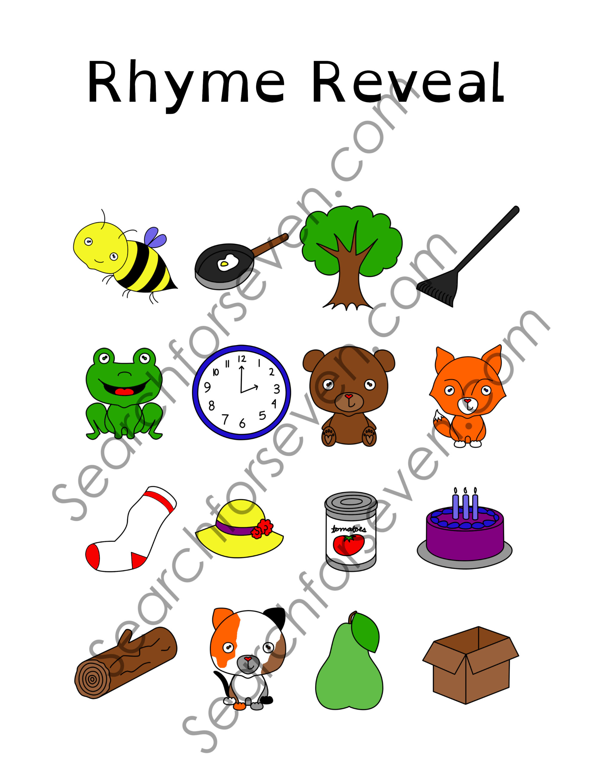Rhyme Reveal Worksheet – Search For Seven